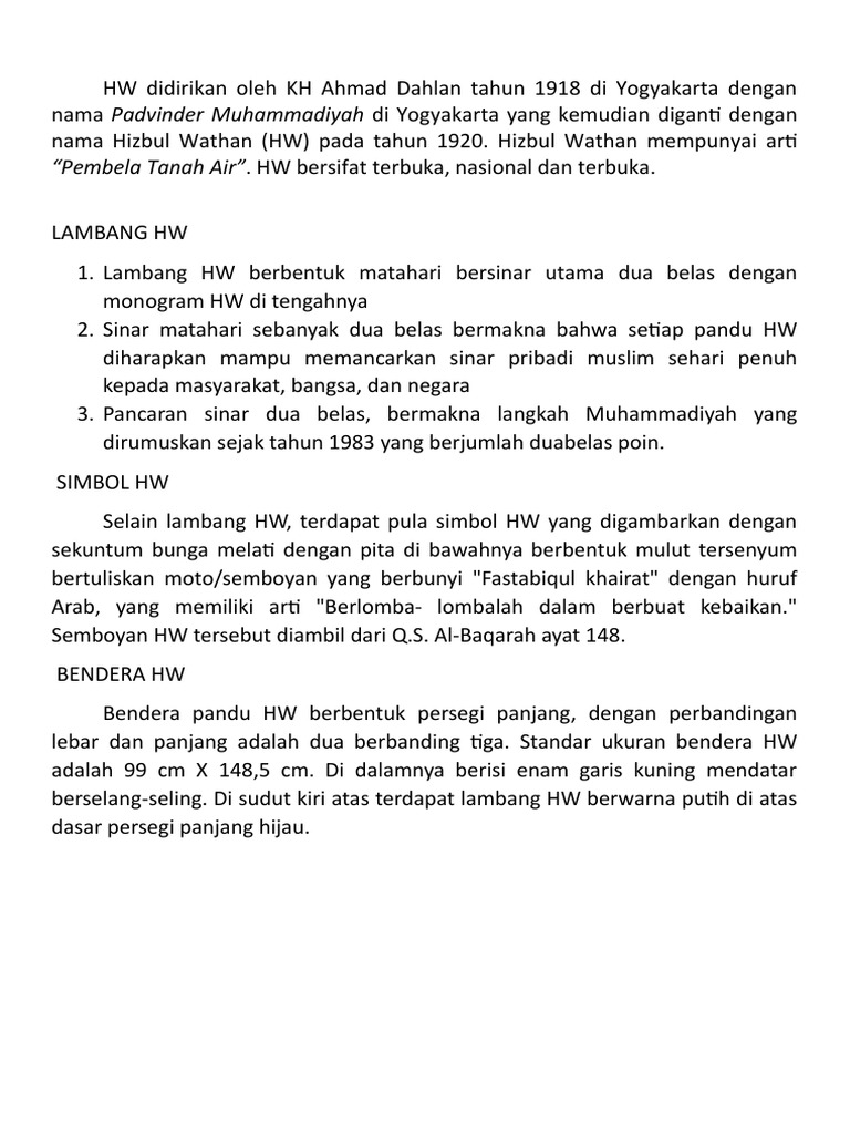 Sejarah dan Simbol Hizbul Wathan | PDF | Agama & Spiritualitas
