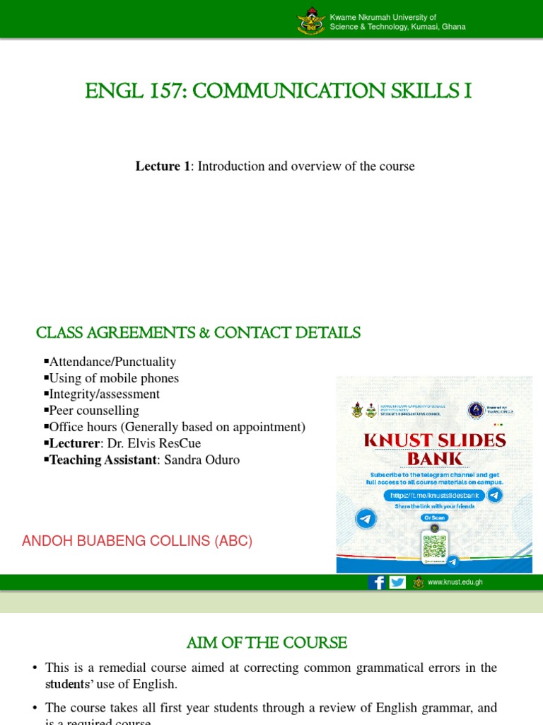 ENGL 157: Communication Skills Overview | PDF | Pronoun | Part Of Speech