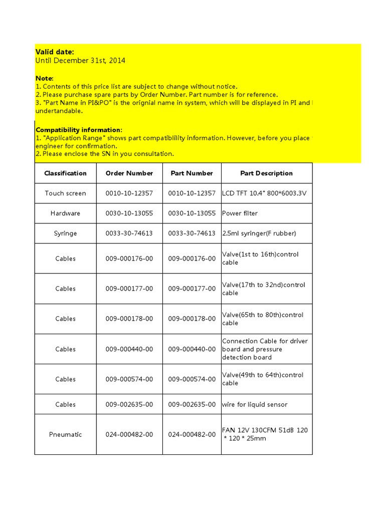 BC-5800&BC-5600 - Parts List - V140201 - EN | PDF | Valve | Pump
