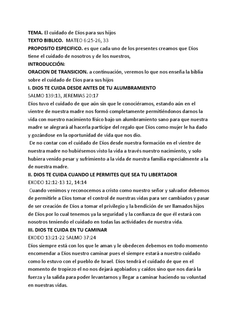 Dios Cuida de Su Pueblo | PDF | Salmos | Creencia religiosa y doctrina