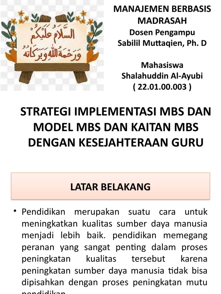 Strategi Implementasi MBS Dan Model MBS Dan Kaitan | PDF