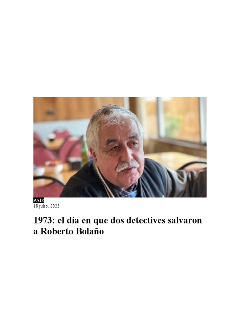 El Día en Que Dos Detectives Salvaron A Roberto Bolaño | PDF | Homicidio | Cumplimiento de la ley