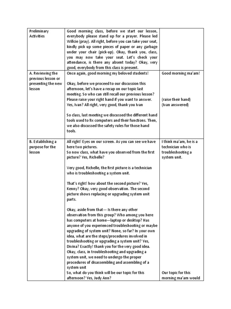 Detailed Lesson Plan | PDF | Computer Hardware | Disk Storage