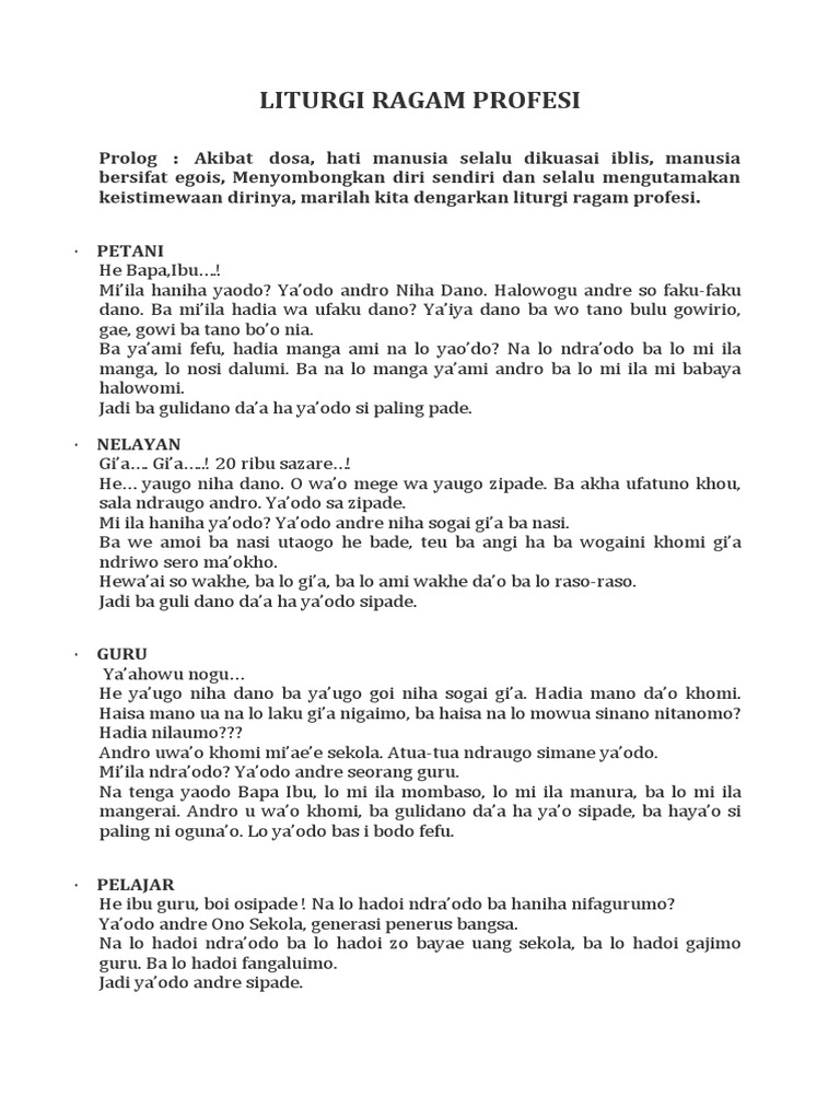 Liturgi Ragam Profesi | PDF