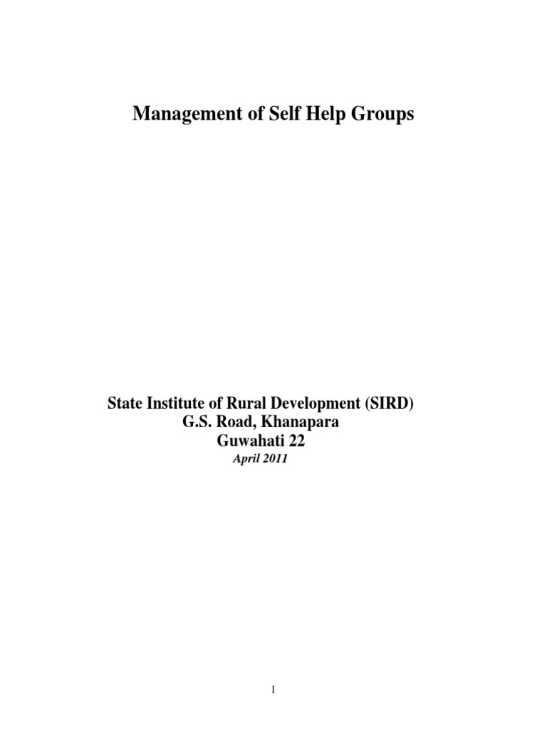 Management of Self Help Groups | PDF | Leadership | Capacity Building