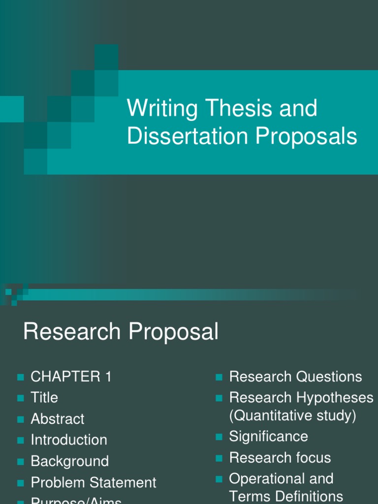 Thesis and Dissertation Proposal Guide | PDF | Methodology | Statistics