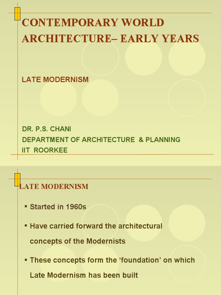 Late Modernism in Contemporary Architecture | PDF | Modernism ...