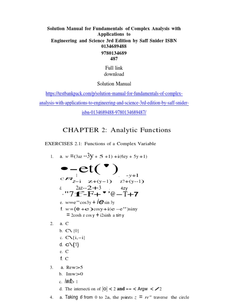 Complex Analysis Solutions | PDF | Attractor | Differential Calculus