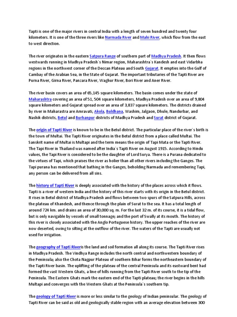 Tapti River Basin | PDF | Physical Geography | Earth Sciences