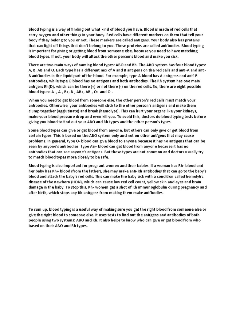 Blood Typing | PDF | Blood Type | Hematology