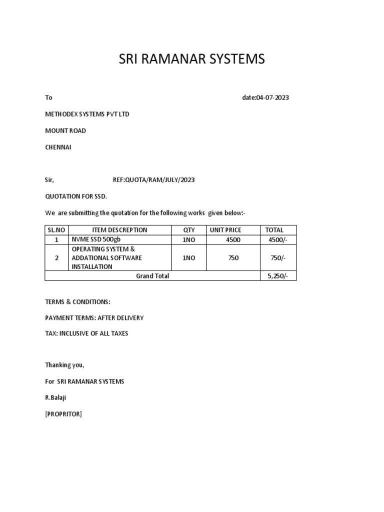 Methodex Quote | PDF | Computers