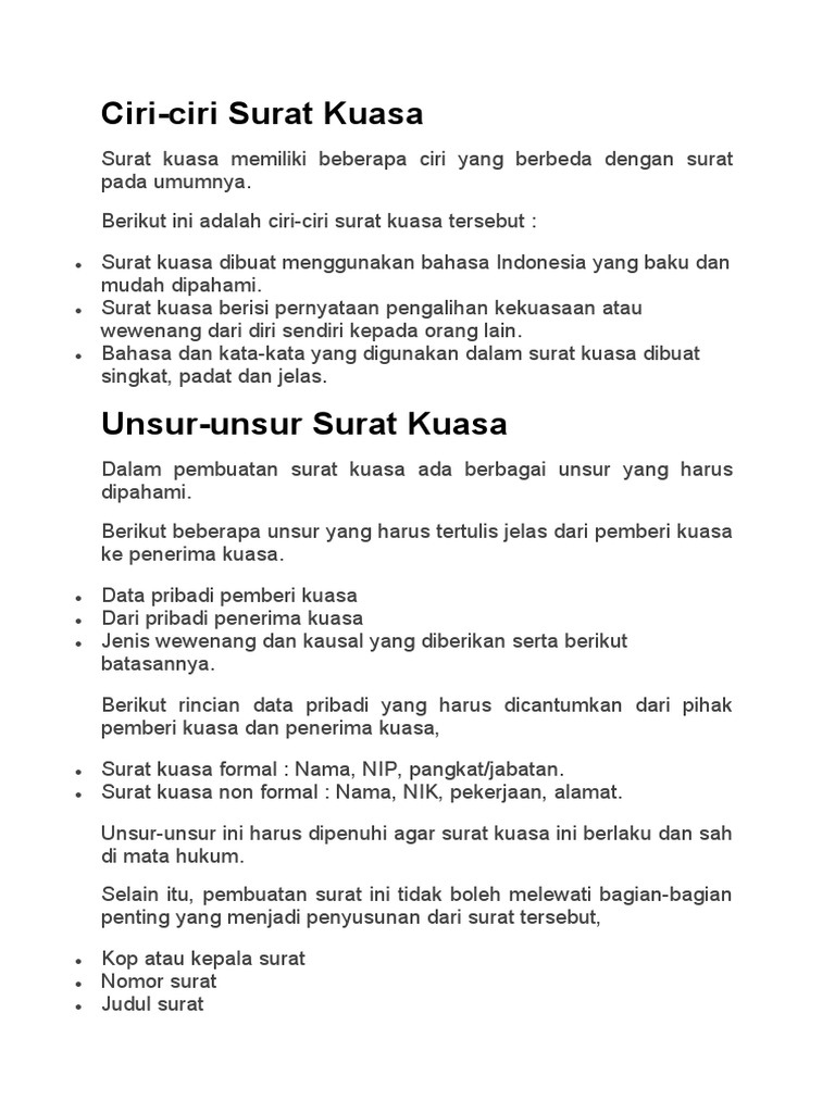 Surat Kuasa Macam | PDF
