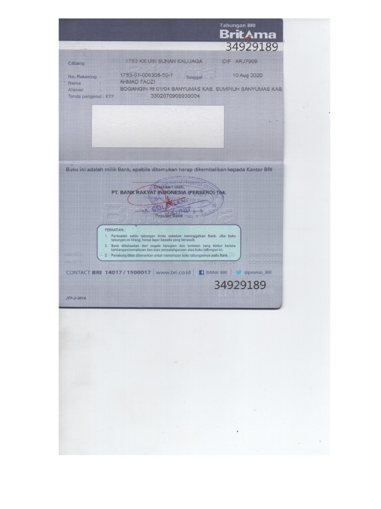 Rekening Bri Faozi | PDF