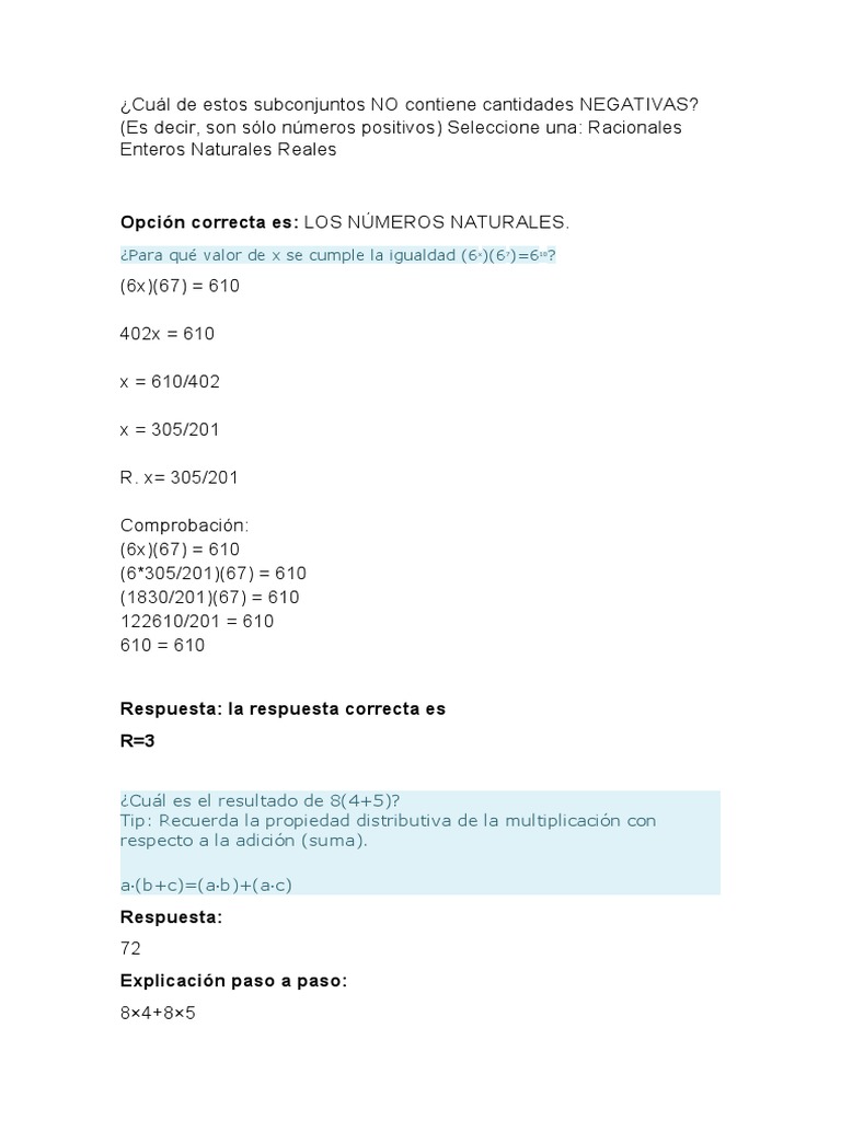 Algebra Semana1 | PDF | Exponenciación | Multiplicación