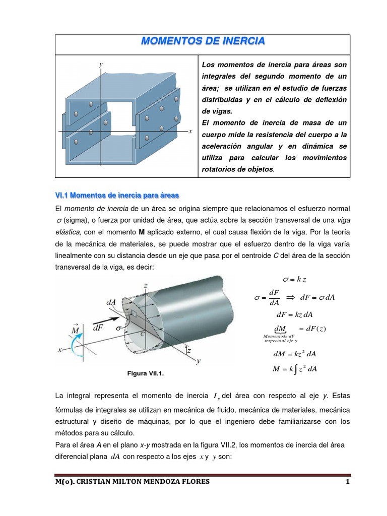 Momentos de Inercia | PDF | Viga (Estructura) | Resistencia de materiales