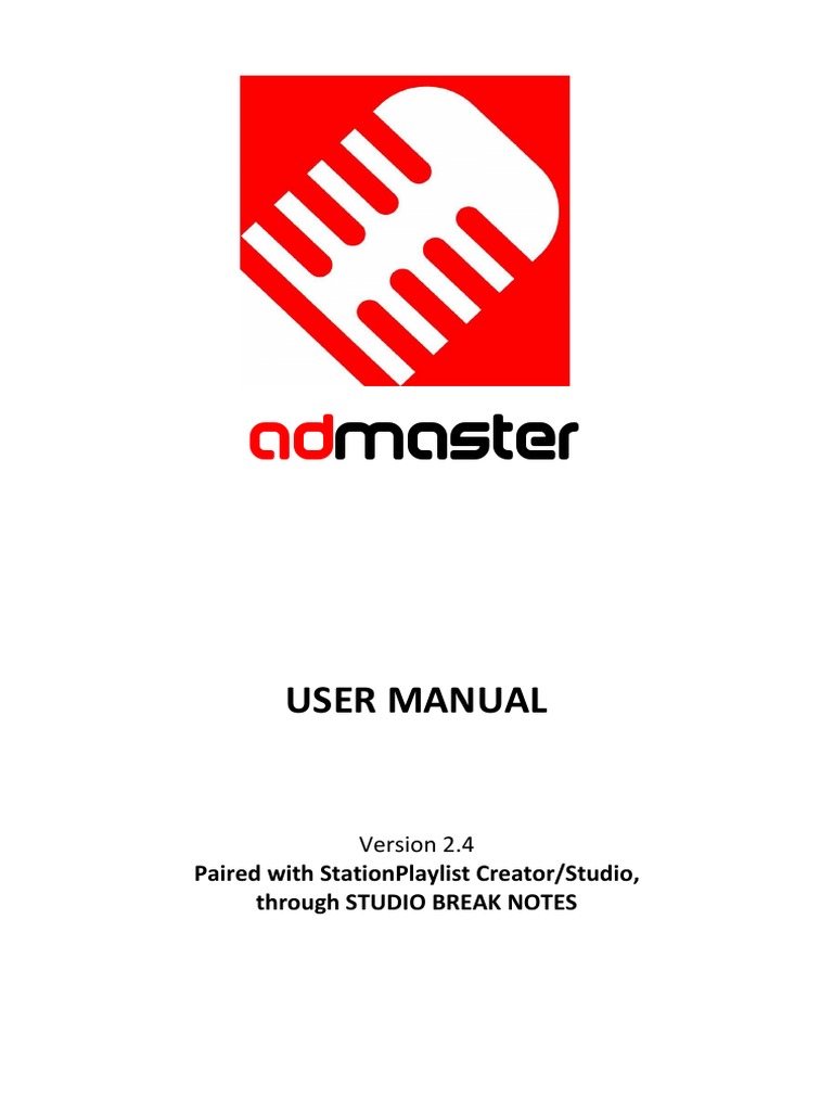 User Manual For AdMaster With StationPlaylist Traffic Logs | PDF | Computer File | Backup