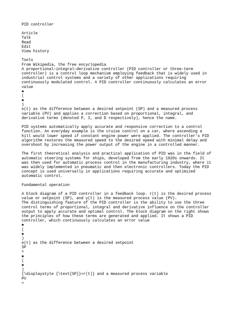 PIDController | PDF | Control Theory | Control Engineering