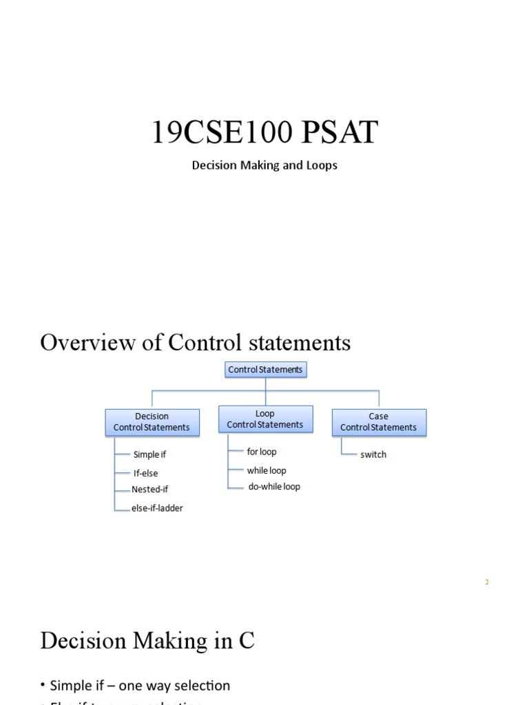 Decision Making And Loops Pdf Computer Engineering Computer Science