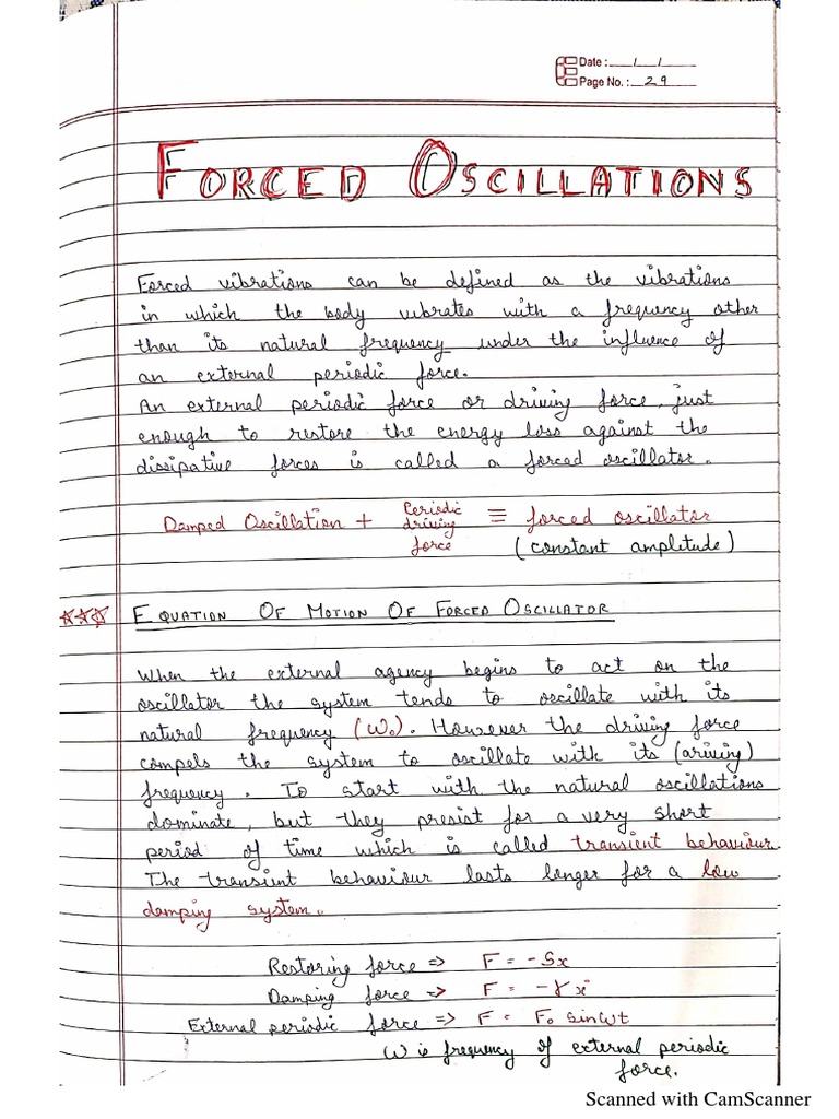 Forced Oscillations Chapter 3 Pdf