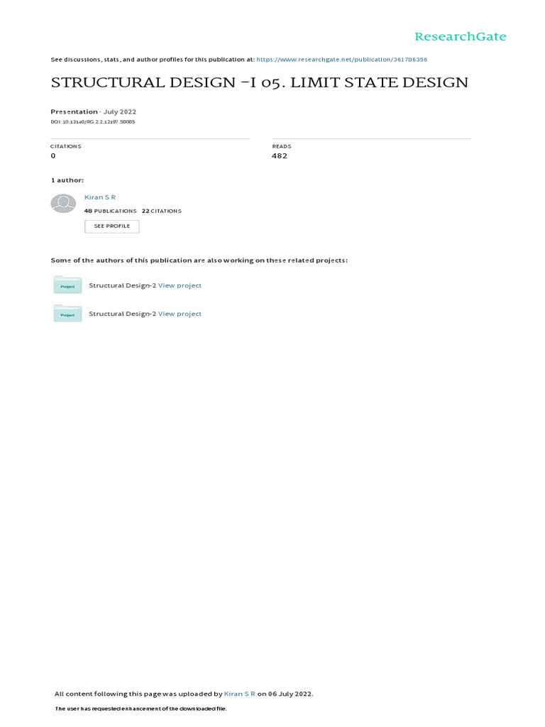 5 Limit State Design | PDF | Strength Of Materials | Structural Load