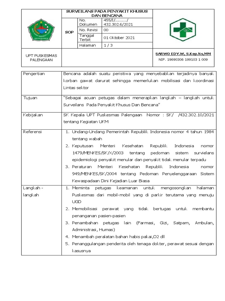 Surveilans Pada Penyakit Khusus Dan Bencana | PDF