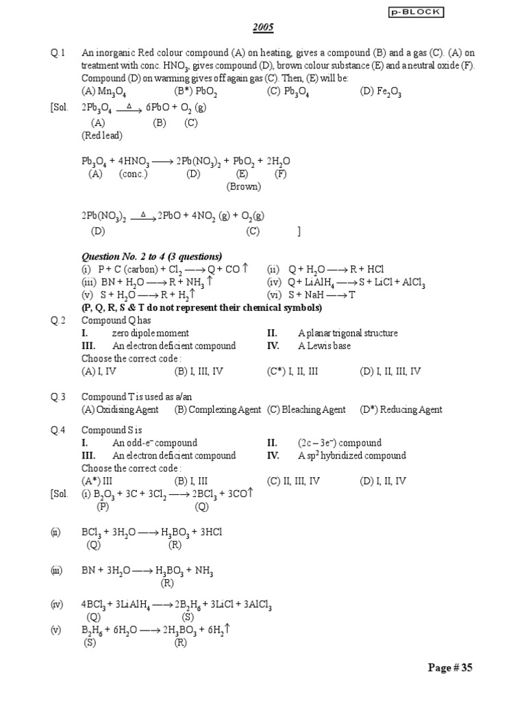 P Block | PDF | Chemistry | Chemical Substances