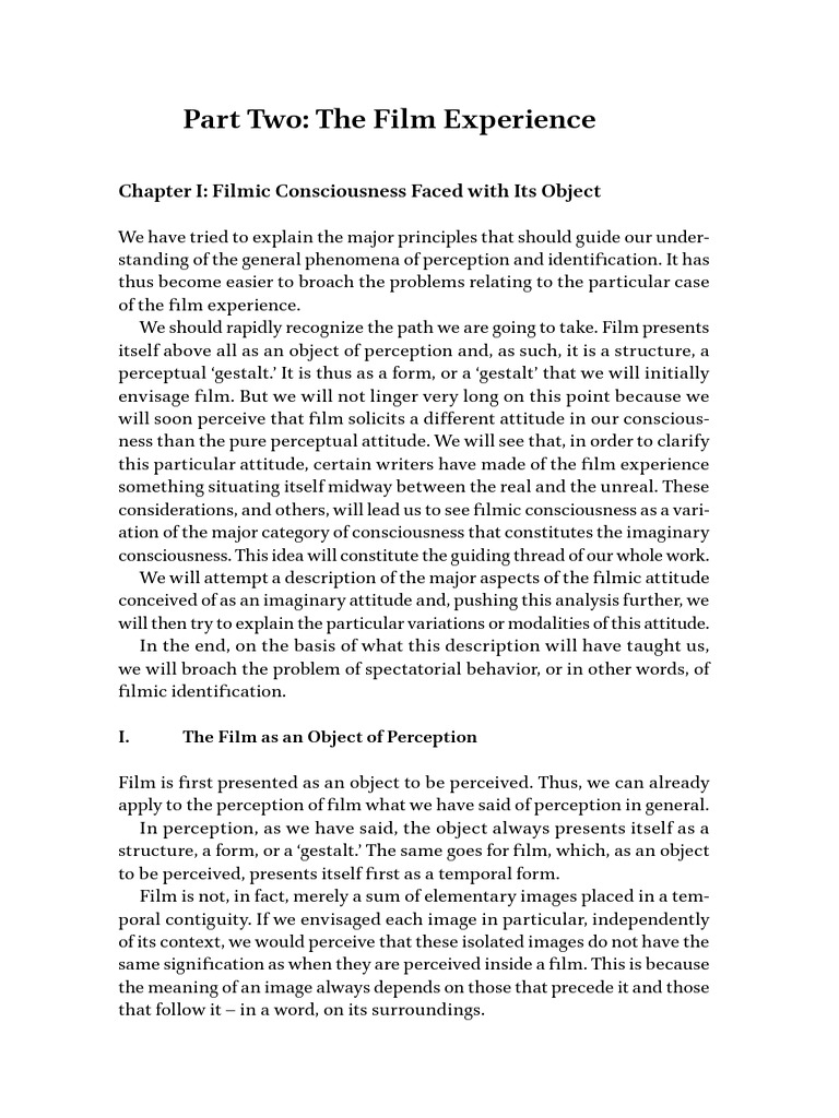 The Film Experience | PDF | Experience | Reality