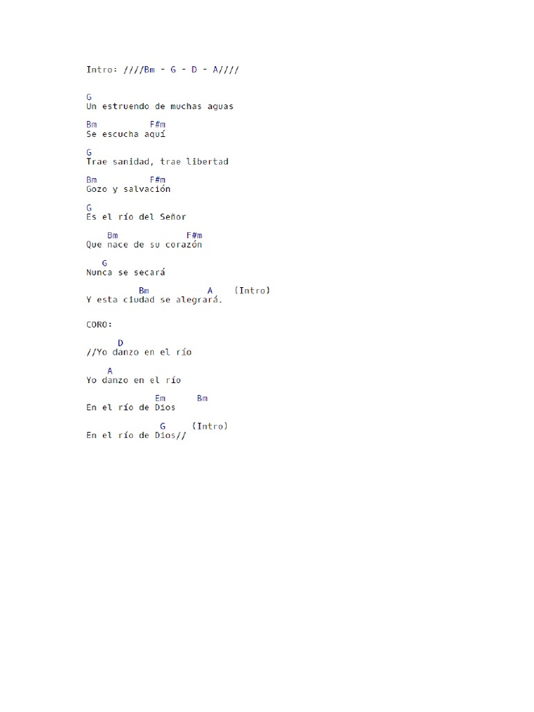 Acordes Danzo en El Rio | PDF