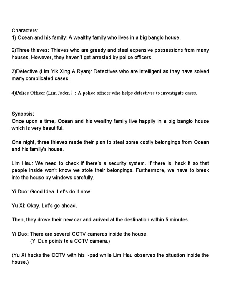 English Drama Script | PDF | Crimes | Crime & Violence