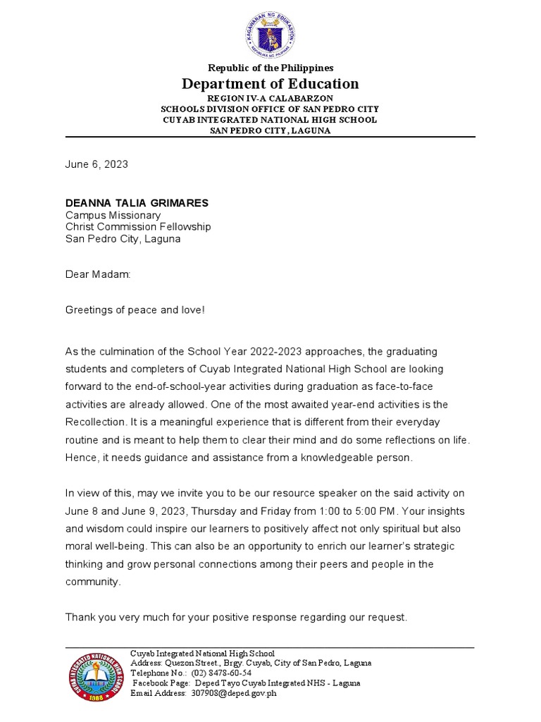 Letter of Request Recollection | PDF | Learning