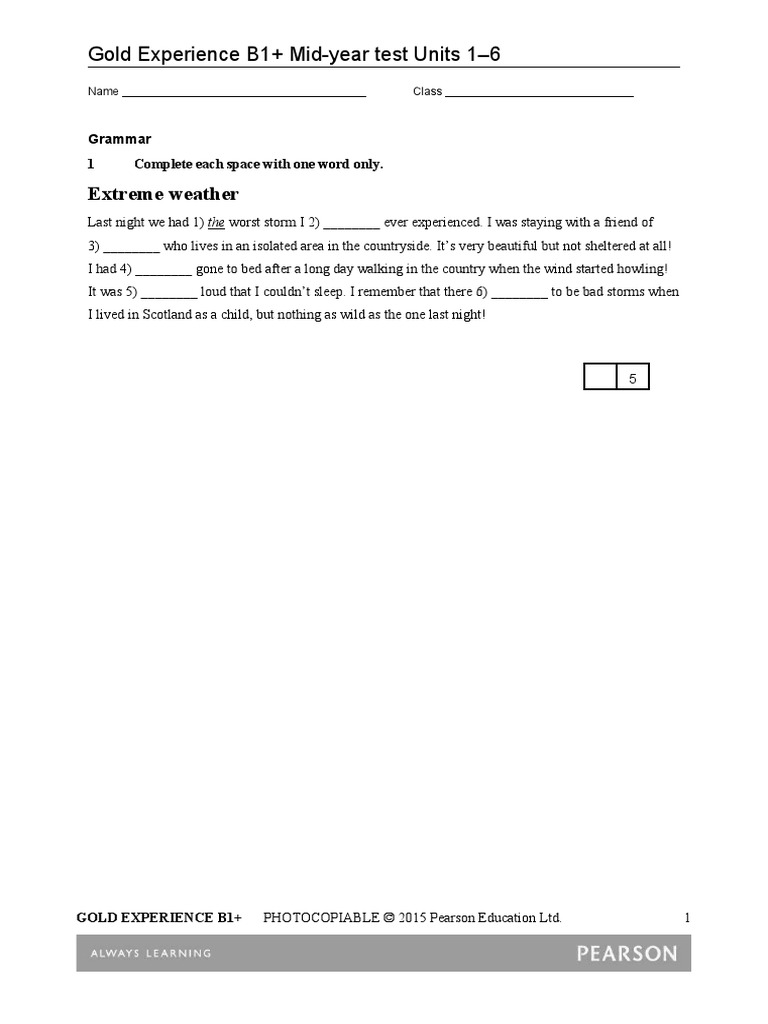 Mid Year Test | PDF | Experience