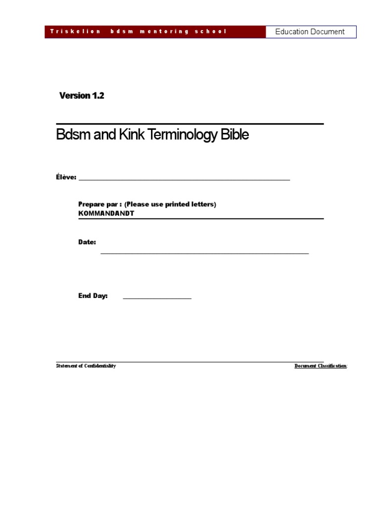 BDSM and Kink Terminology Bible | PDF | Bdsm | Dominance And Submission