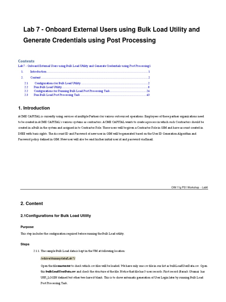 Lab 07 Bulk Load Utility and Post Processing | PDF | User (Computing) | Password
