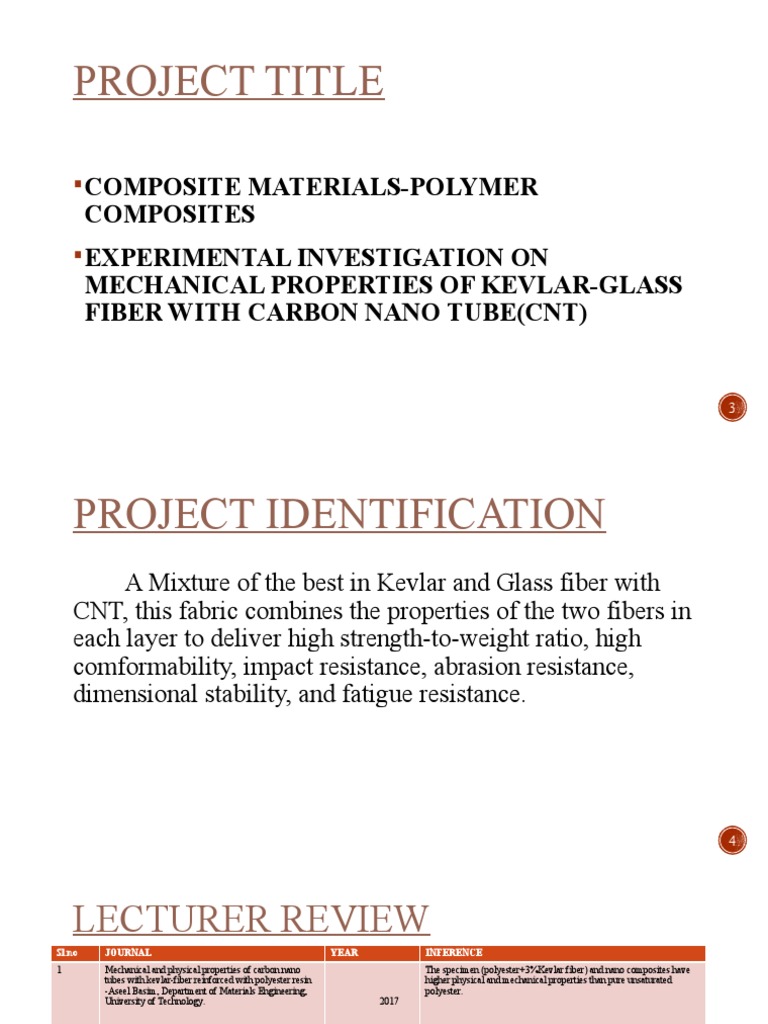 Kevlar-Glass With CNT - Project Presentation | PDF | Composite Material ...