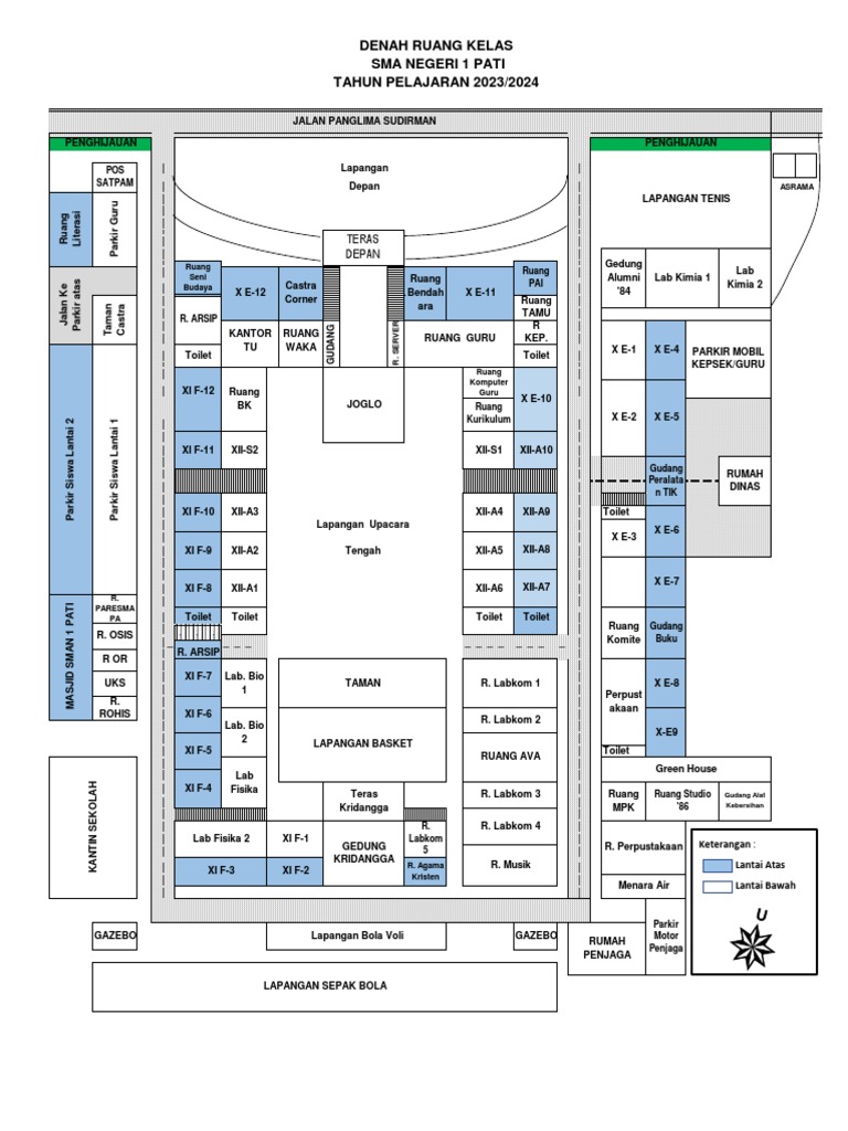 Denah Ruang SMAN 1 Pati 2023-2024 | PDF