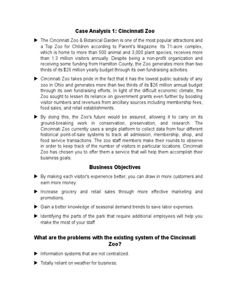 Case Analysis 1 | PDF | Zoo | Analytics