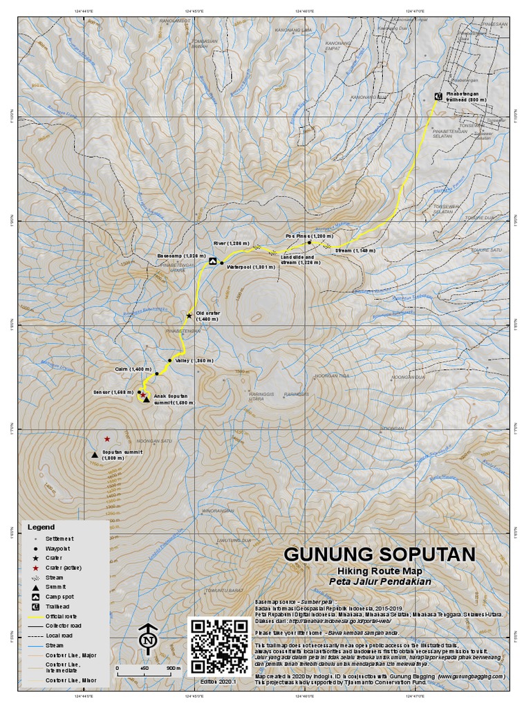 Peta Jalur Pendakian Gunung Soputan | PDF