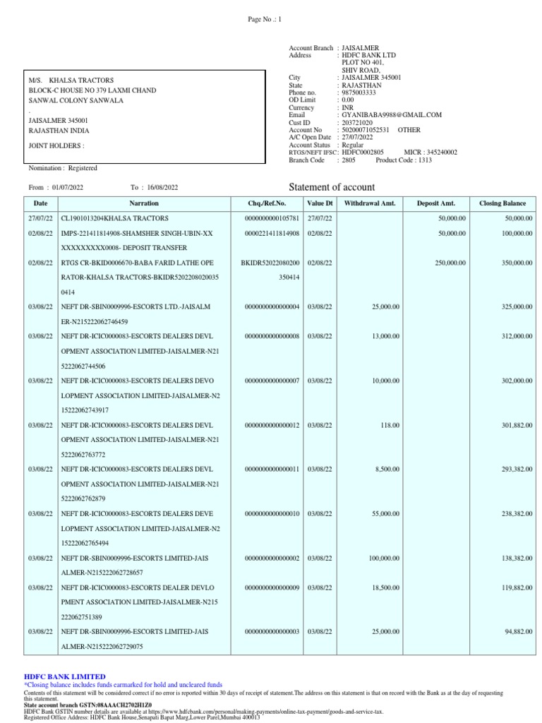 Bank Statment 6 Months | PDF | Financial Technology | Finance & Money ...