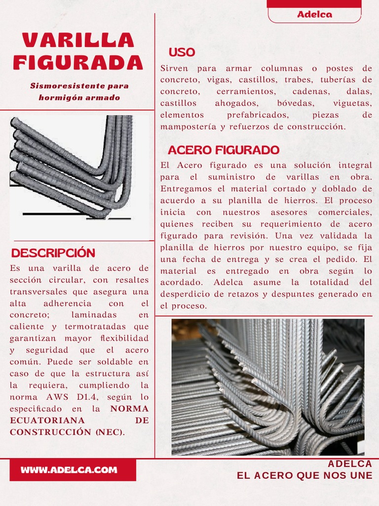 Varilla Figuradas y Acero Adelca | PDF | Acero | Hormigón