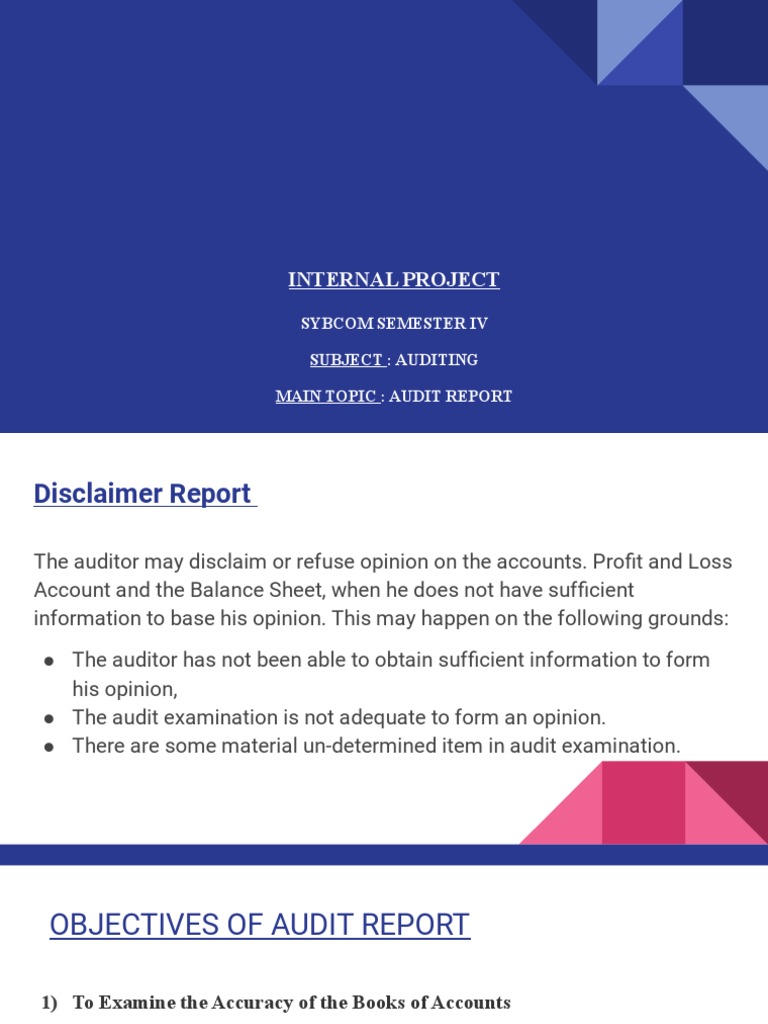 Audit Report - SYBCOM A, Group 1 | PDF | Auditor's Report | Audit