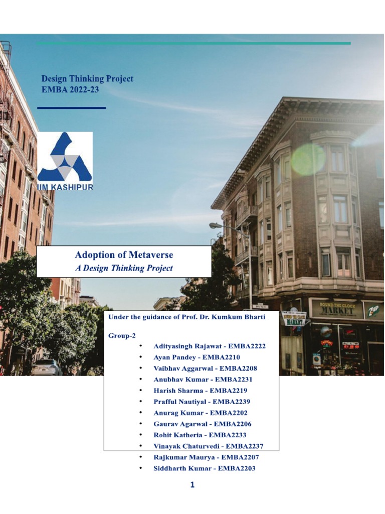 DTI Project: Metaverse in Construction | PDF | Design Thinking | Prototype