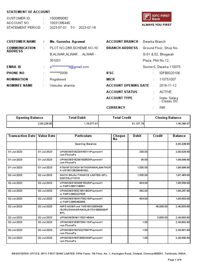 Nykaa Pay Day Sale Account Statement | PDF | Payments | Debit Card