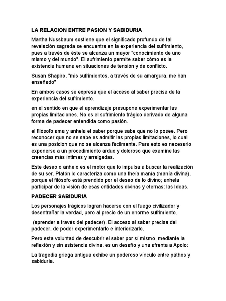 Pasión y Sabiduría en la Filosofía | PDF | Alma | Platón
