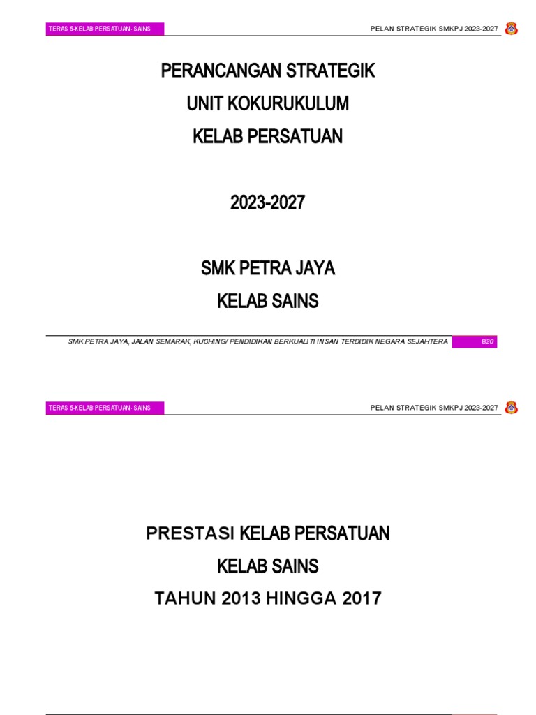 Perancangan Strategik Kelab Sains | PDF