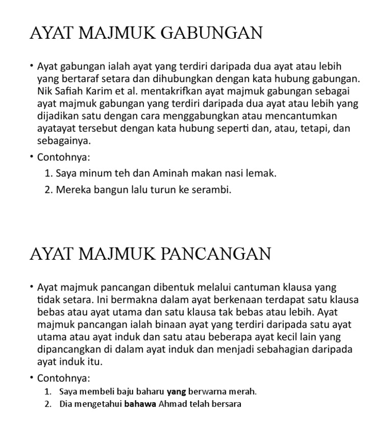 Ayat Majmuk Gabungan | PDF