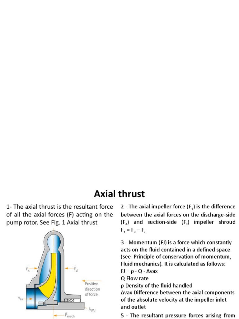 Axial Thrust | PDF | Force | Pump