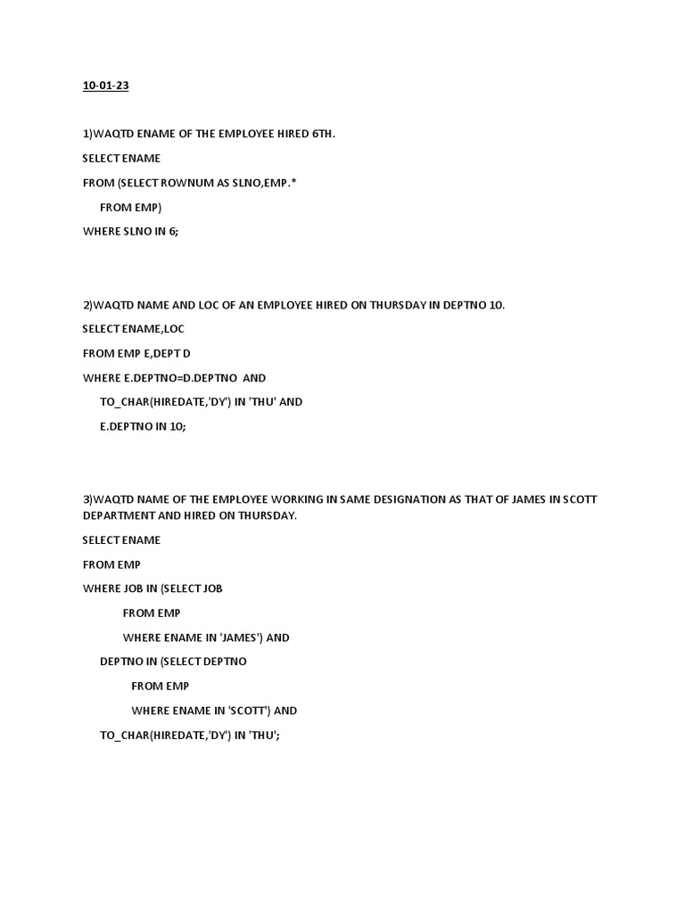 SQL Final Mock | PDF SQL Final Mock | PDF