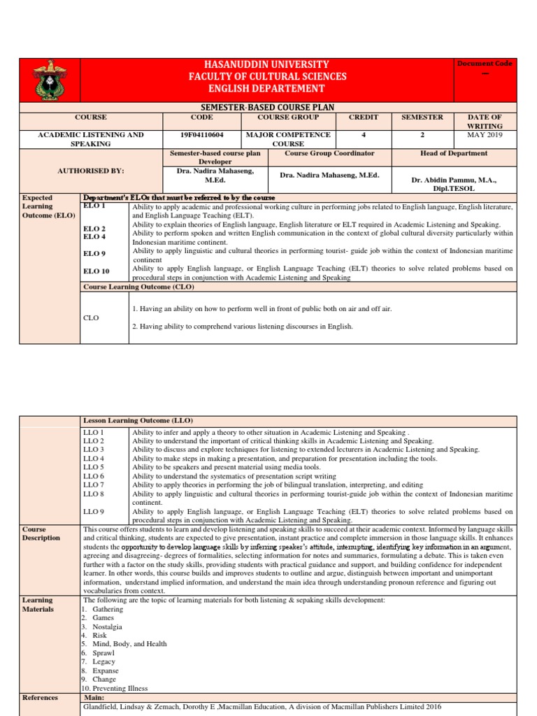 RPS ACADEMIC LISTENING AND SPEAKING (English) | PDF | English As A Second Or Foreign Language ...