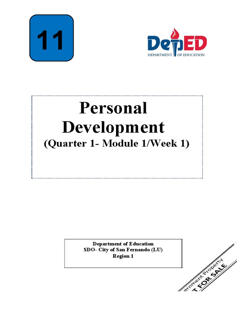 Grade 11-Personal Development-Q1 Module 1 | PDF | Self Concept | Thought