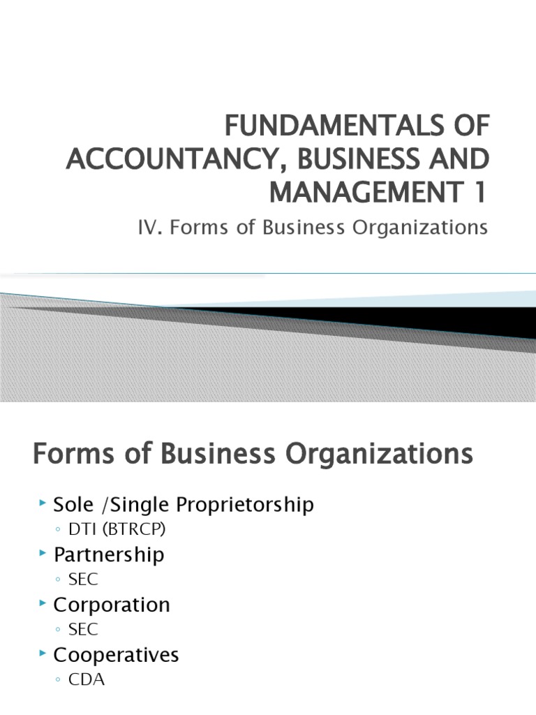Forms of Business Organization | PDF | Ownership | Corporations